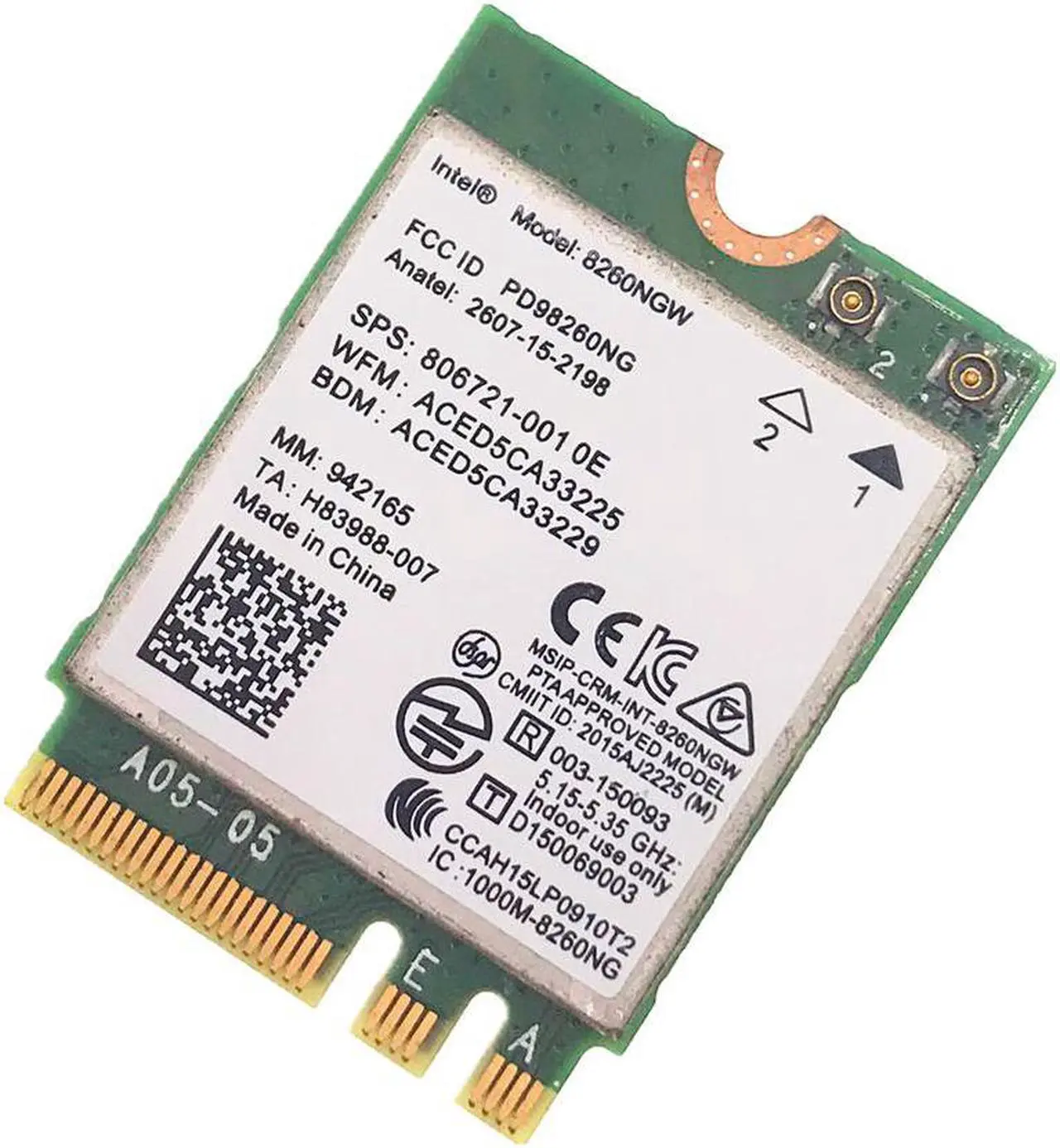 Dual Band Wireless-AC Intel 8260 8260NGWNGFF Wwifi Card 867Mbps 2.4 ...