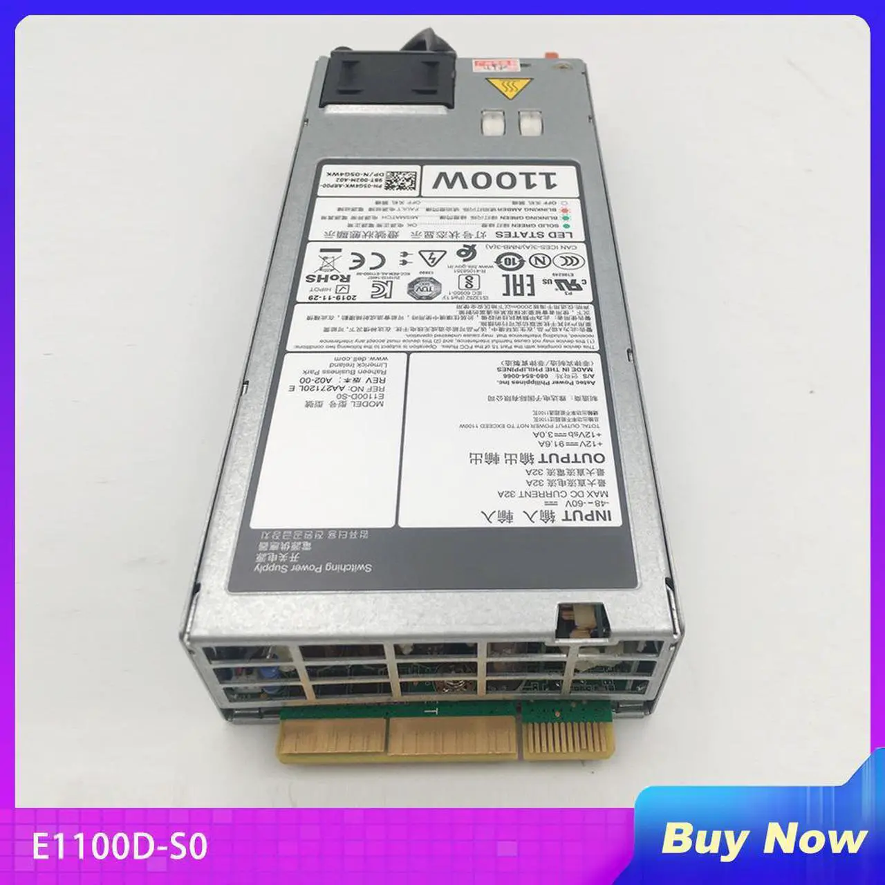 E1100D-S0 For DELL R520 R620 R720 1100W PC Power Supply AA27120L E ...