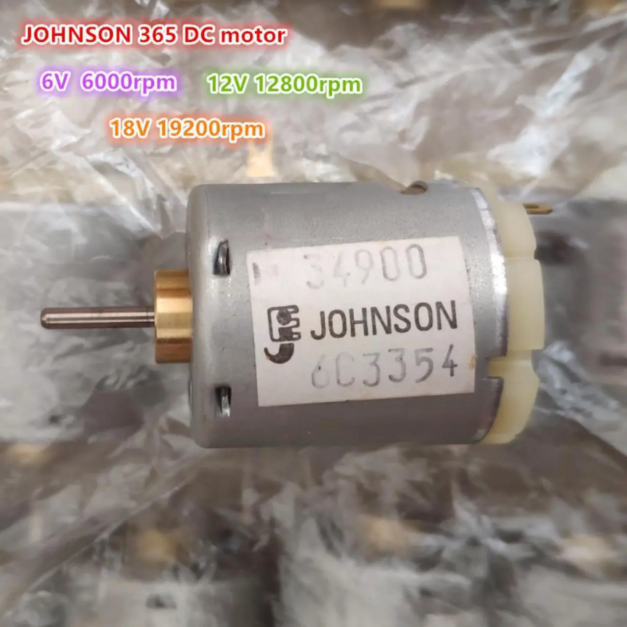 34900 JOHNSON 365 DC motor high speed 12V 12800rpm 27*32mm carbon brush ...