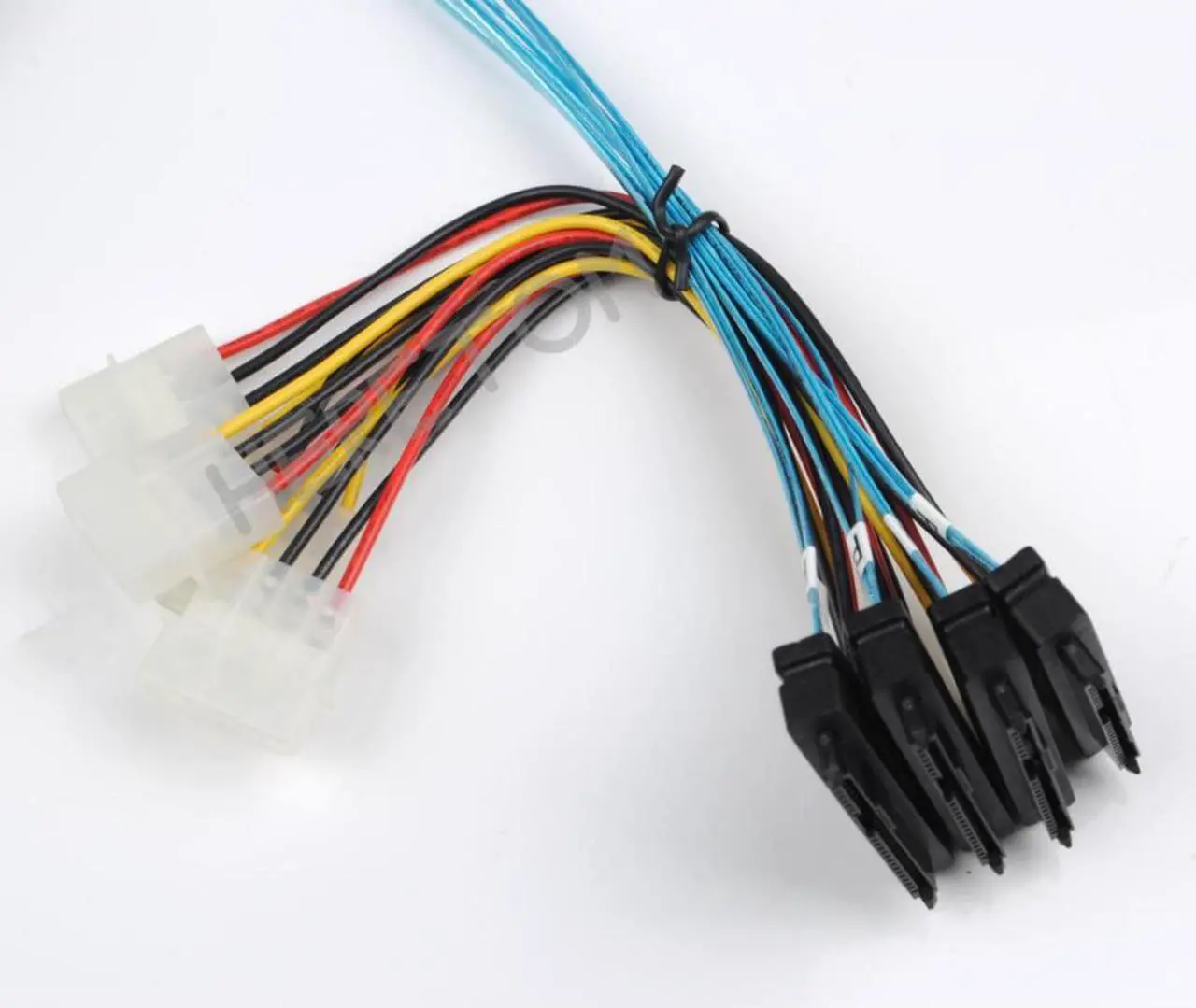 Mini SAS SFF-8643 to 4 SAS 29pin SFF-8482 W/ IDE Power SATA Data ...