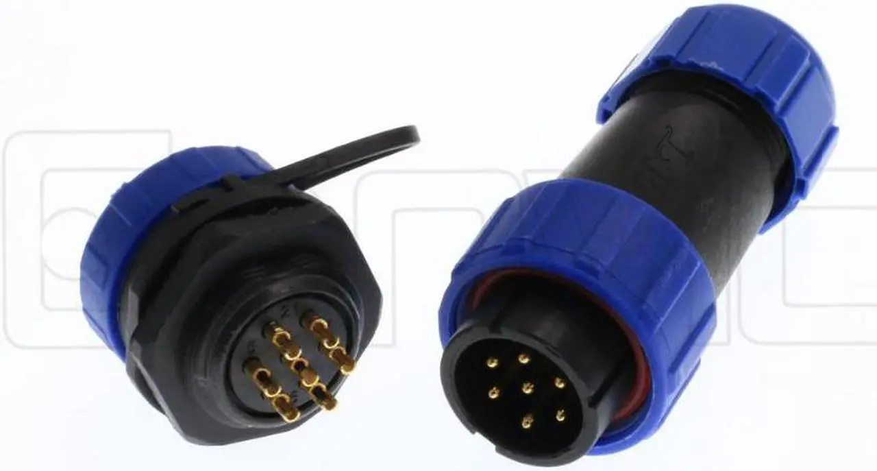2pcs/lot SP21 7pin Waterproof Connectors,7 pin cable connector,wire ...