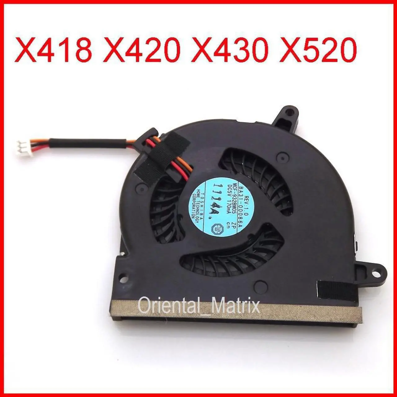 MCF-932BM05 5V 170mA 3Wire 4Pin Cooler Fan Replacement For Samsung X418 X420 X430 X520 Laptop ...