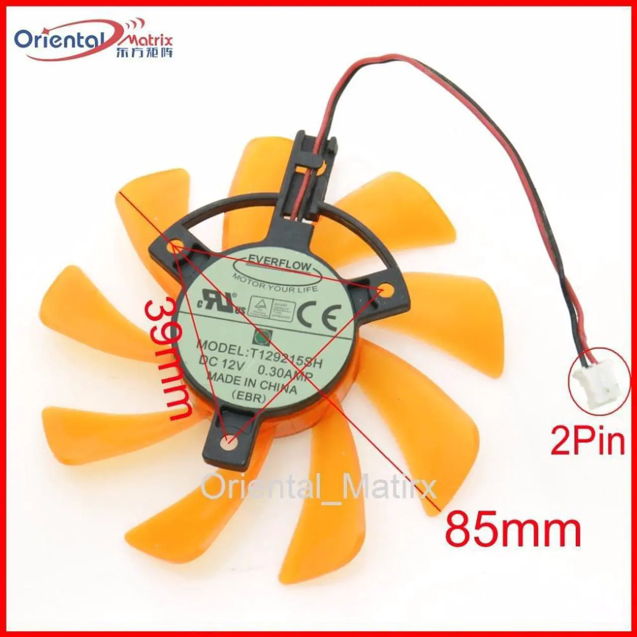 T129215SH 12V 0.30A 85mm 39x39x39mm For ZOTAC Graphics Card Cooling Fan ...