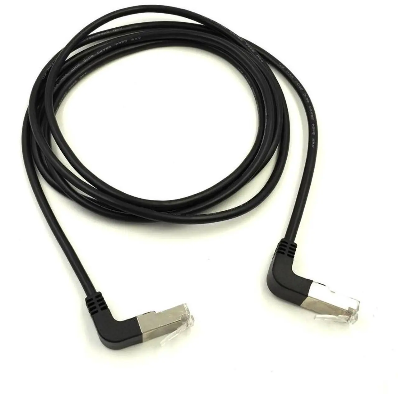 3m RJ45 Upward Male to Upward Male 90 Degree Cat 5 Ethernet Cable Cord ...