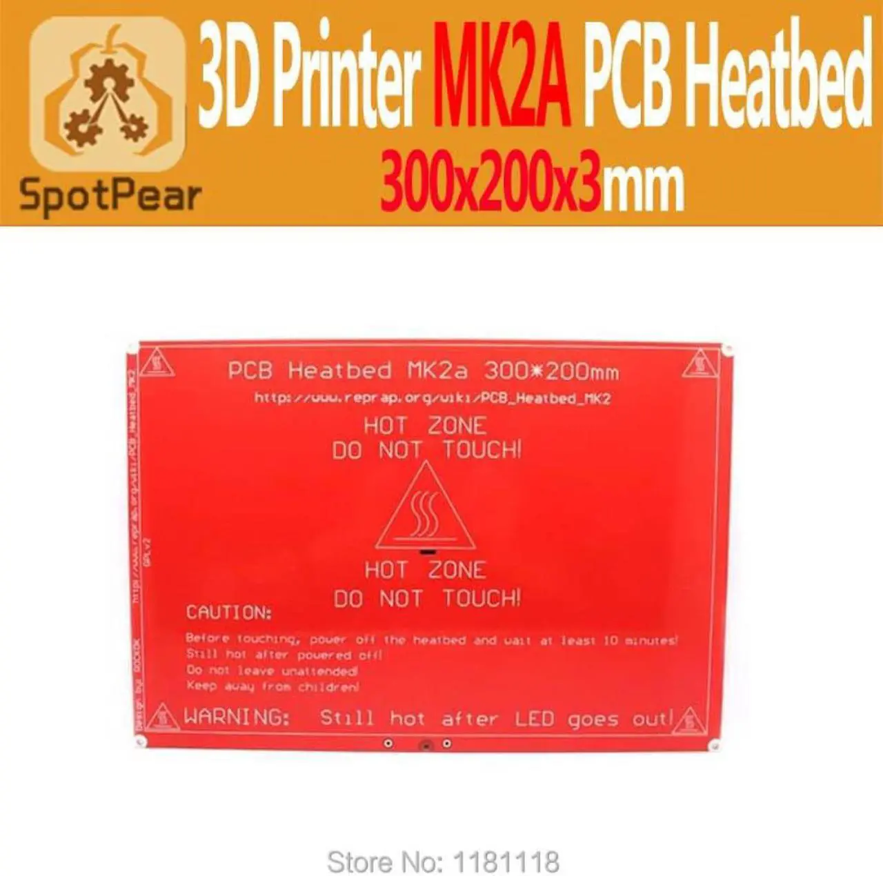 RepRap 3D Printer PCB Heatbed MK2a Heated Bed Hot Plate For Prusa ...