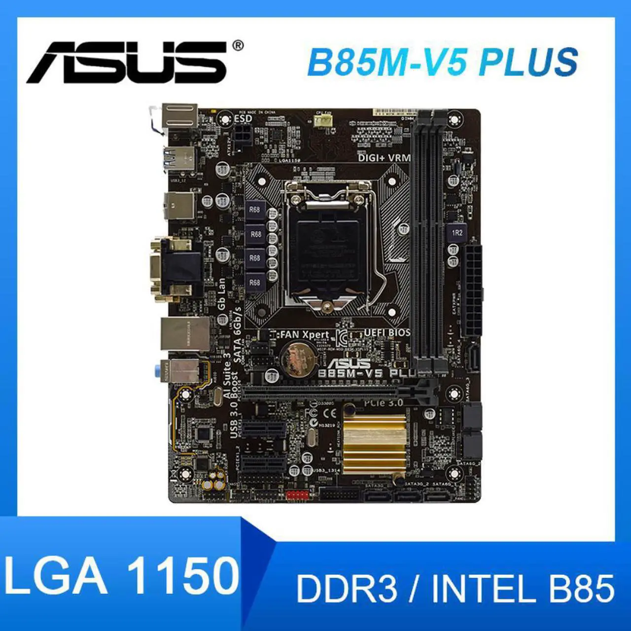ASUS B85M-V5 PLUS LGA 1150 Motherboard DDR3 16GB PCI-E 3.0 SATA III ...