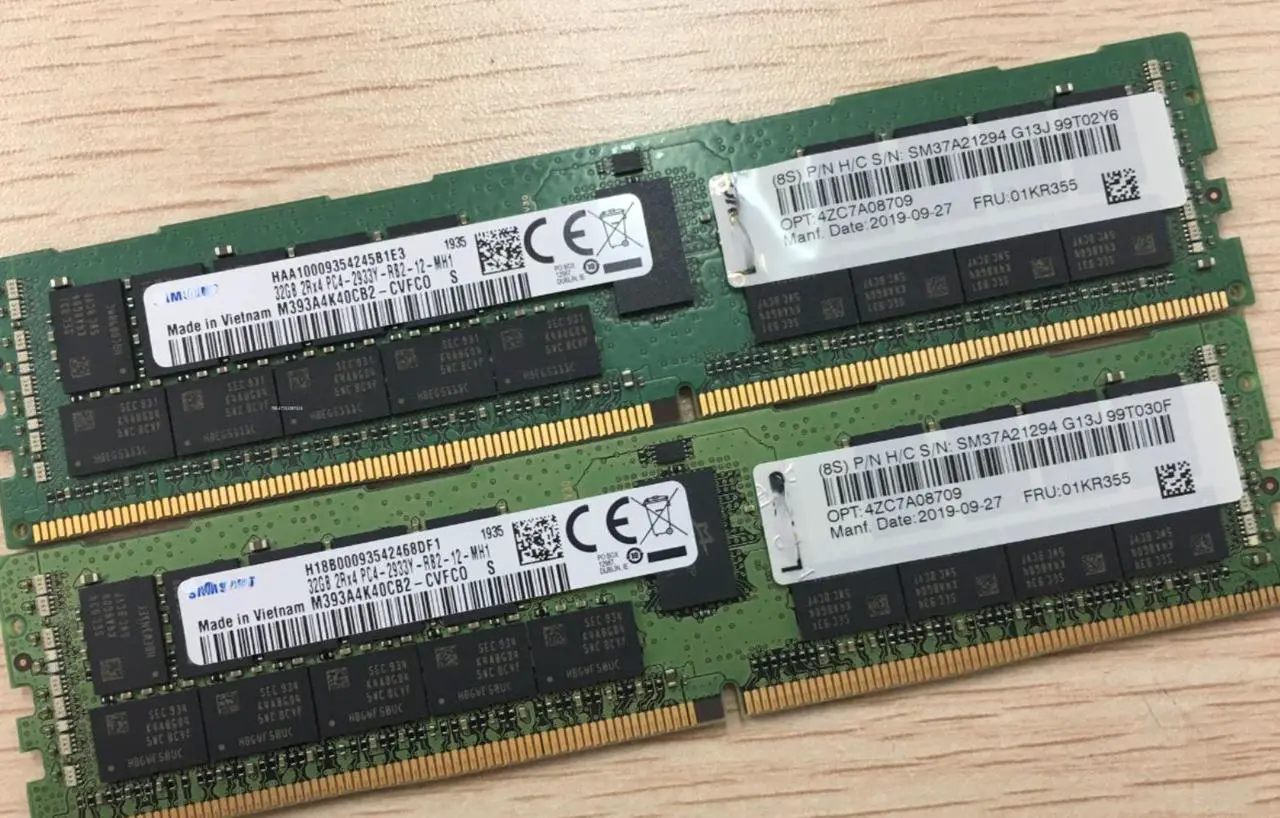 RAM 01KR355 4ZC7A08709 32G DDR4 2933 ECC REG SR Server Memory 1PCS ...