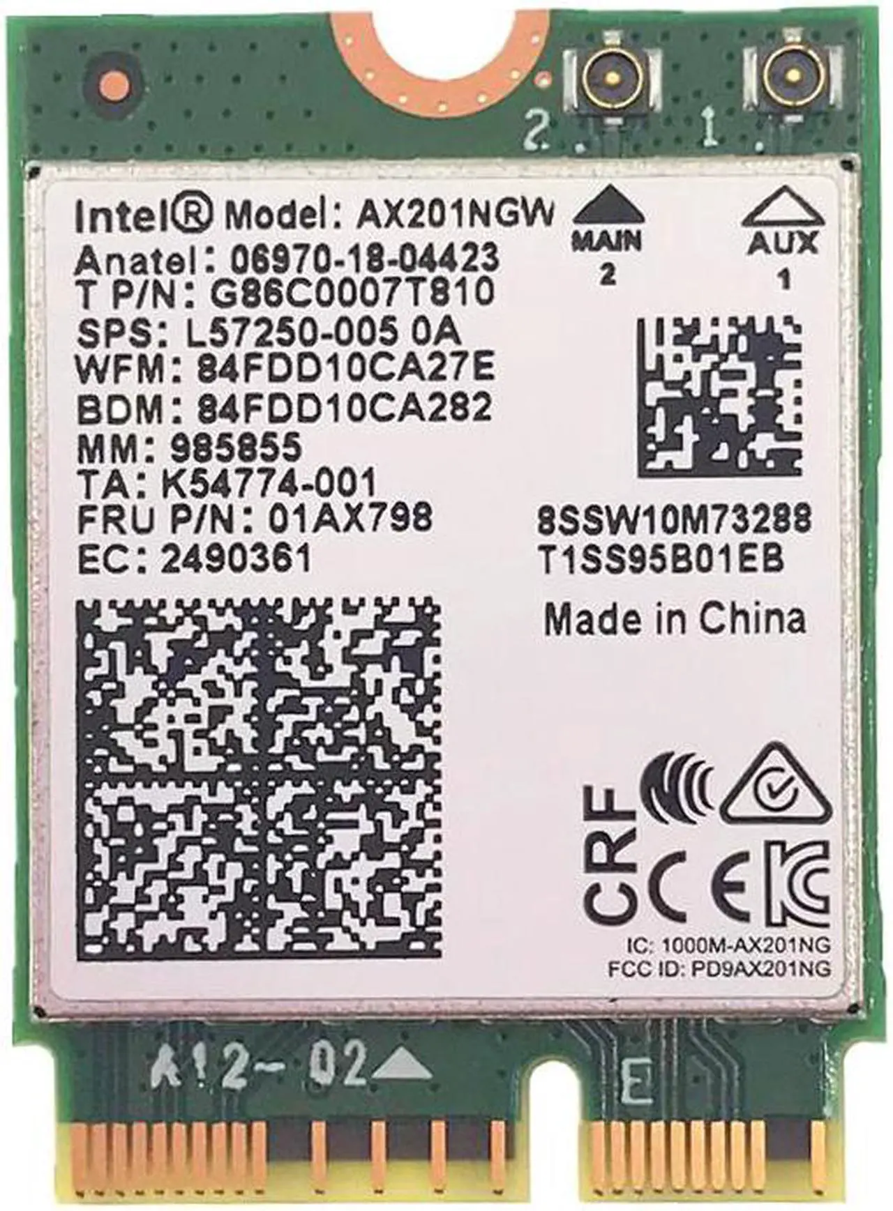 Wi-Fi 6 Intel AX201 M.2 CNVi2 Wifi Card Dual Band 3000Mbps Wireless Fit ...