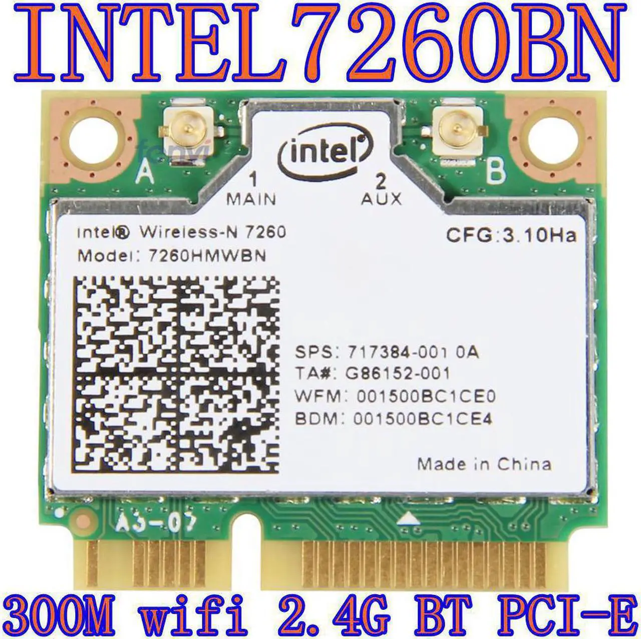 Intel Wireless-n 7260 7260hmw Bn Half Mini Pci-e Bluetooth Bt Wireless ...