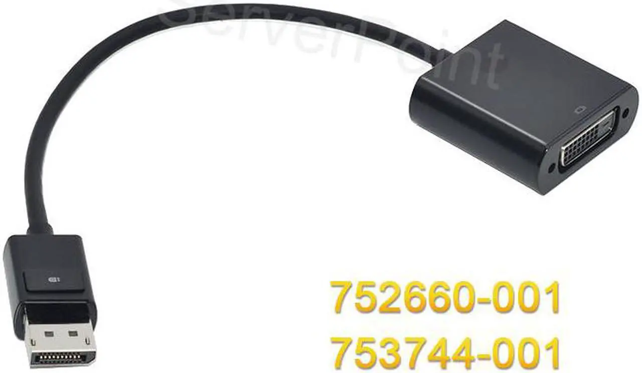 For HP DP To DVI DVI-D Converter Adapter Cable 752660-001 753744-001 ...