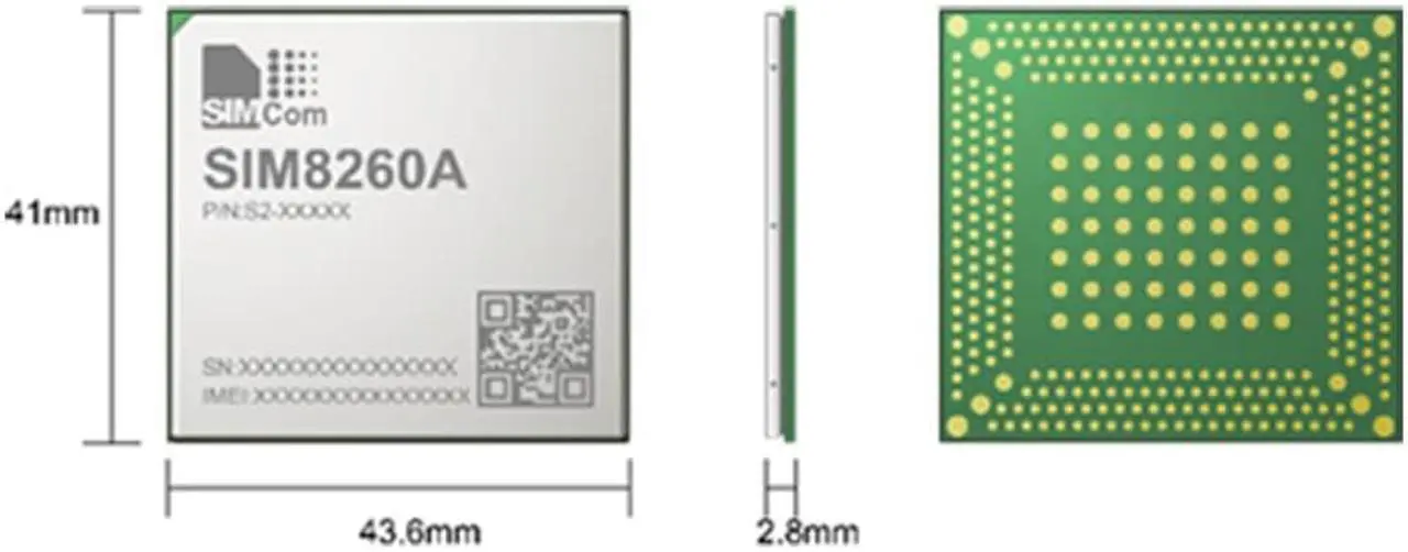 SIMCOM SIM8260A Multi-Band 5G NR/LTE-FDD/LTE-TDD/HSPA+ module R16 5G NSA/SA GPS/GLONASS/Beidou ...