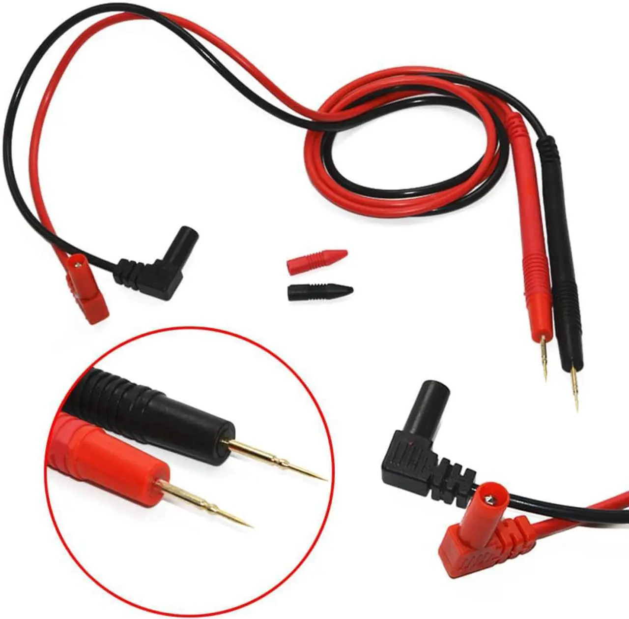 1 Pair 1000V 10A Multimeter Meter Test Leads Probe Copper Sharp Needle ...