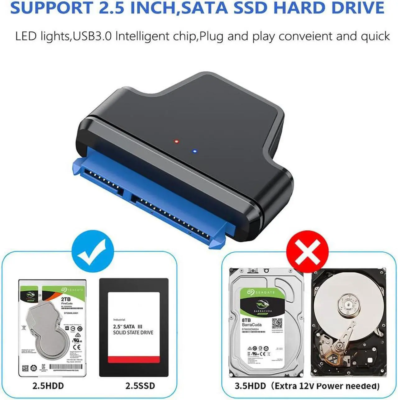 Mass Storage Class 5Gbps Micro USB 3.0 to SATA 22Pin 7+15 Enclosure ...