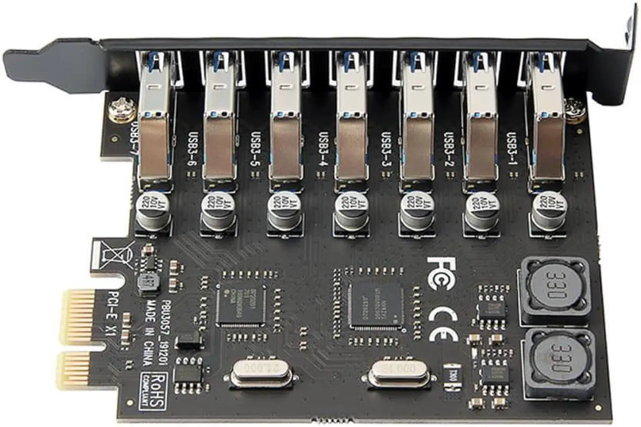 7 Ports PCI-E to USB 3.0 HUB PCI Express Expansion Card Adapter 5Gbps ...