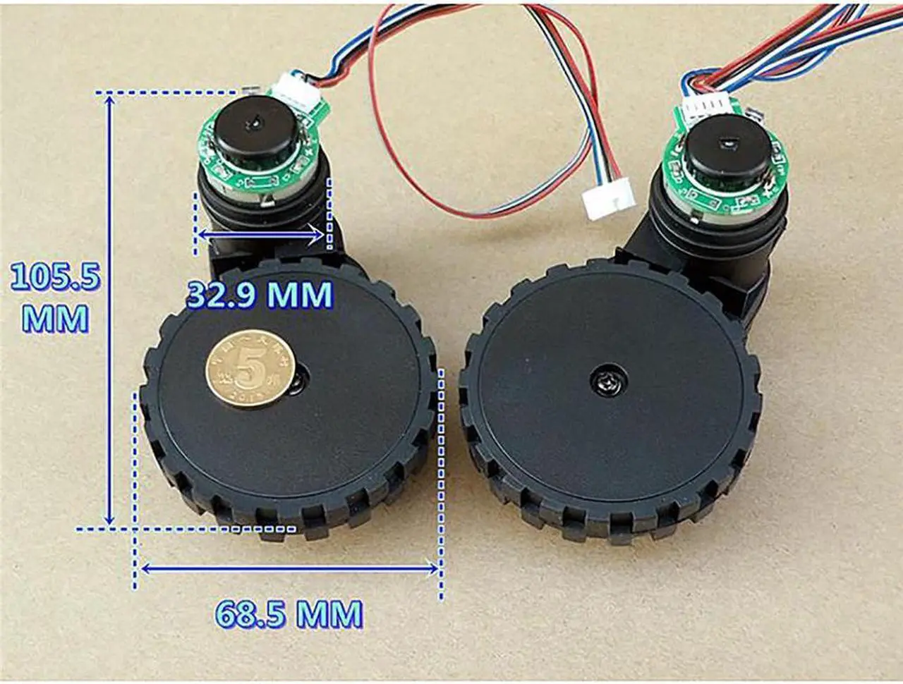 2pcs DC12V Professional Gear Motor with Encoder RC Model Tank Spare R L ...