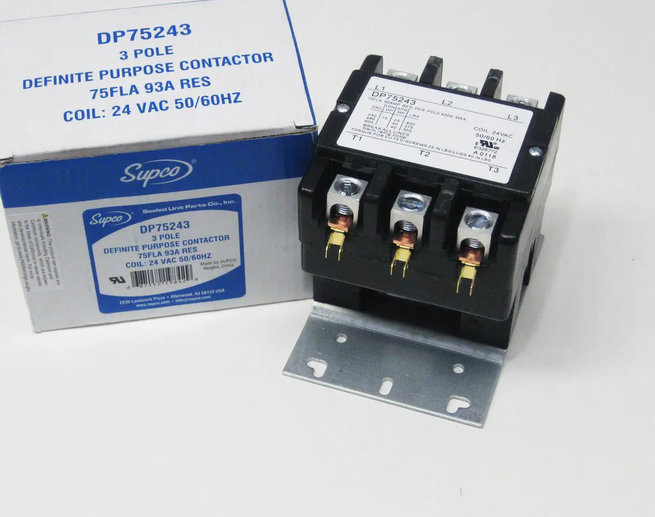 Supco DP75243 Contactor 75 FLA 90 RLA 24 Volts 3 Pole - Newegg.com