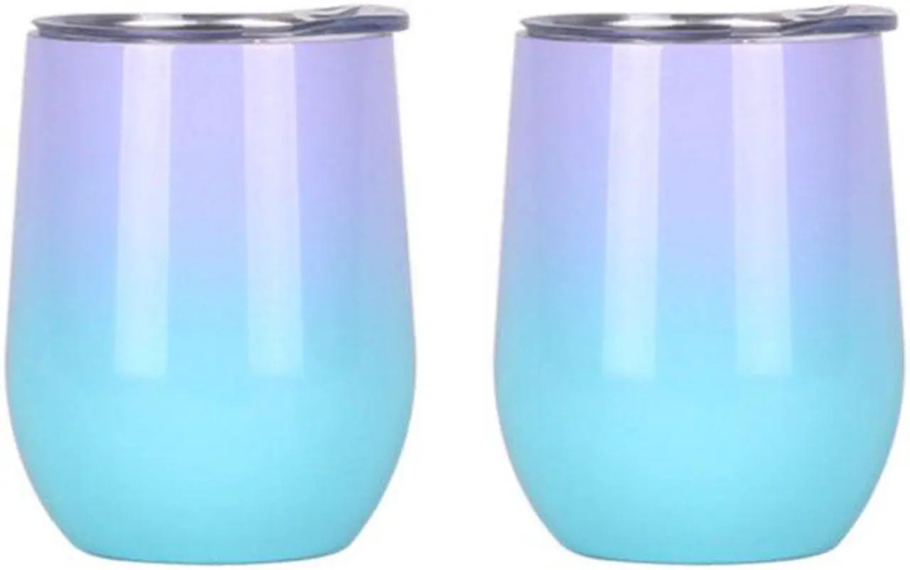 Stainless Steel Wine Mug x2 - Purple with Blue - Newegg.com