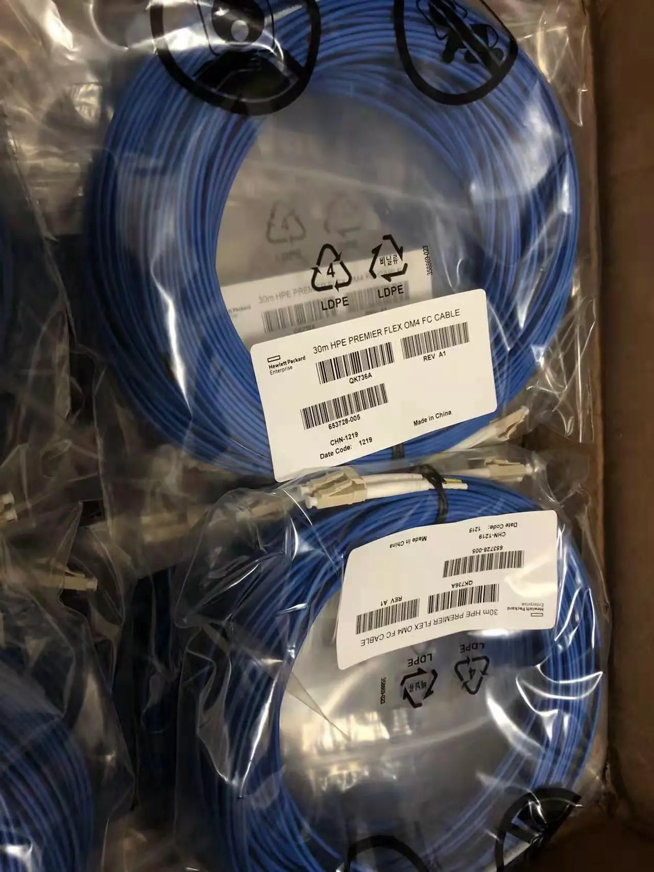 HPE QK736A Premier FLEX OM4 LC-LC duplex FC 30m Cable 653728-005 ...