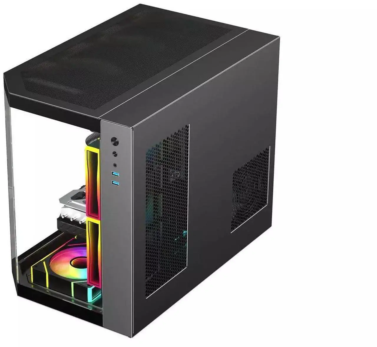 Sama 2771 Black Dual USB3.0, Tempered Glass Micro-ATX Tower Gaming ...