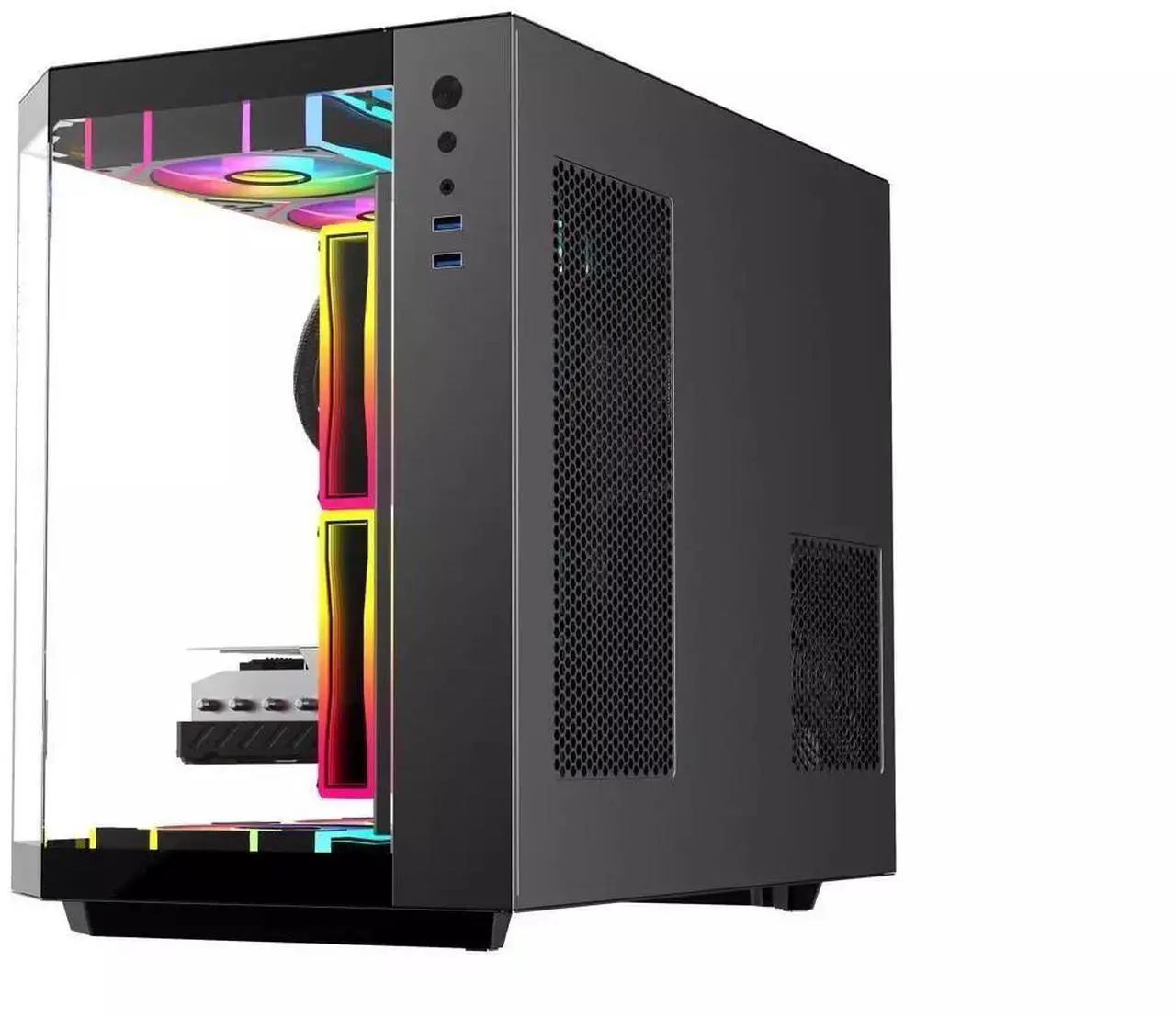 Sama 2771 Black Dual USB3.0, Tempered Glass Micro-ATX Tower Gaming ...