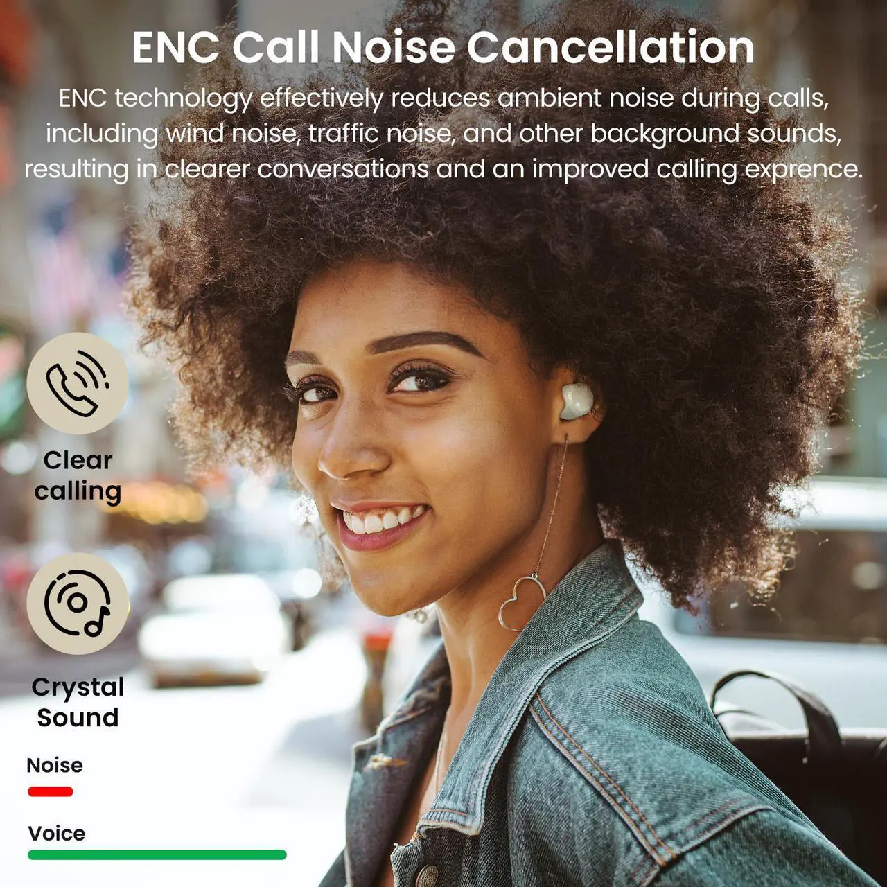 TOZO Tonal Dots Wireless Earbuds ENC Noise Cancelling Headphones Waterproof IPX8, Bluetooth 5.3 ...