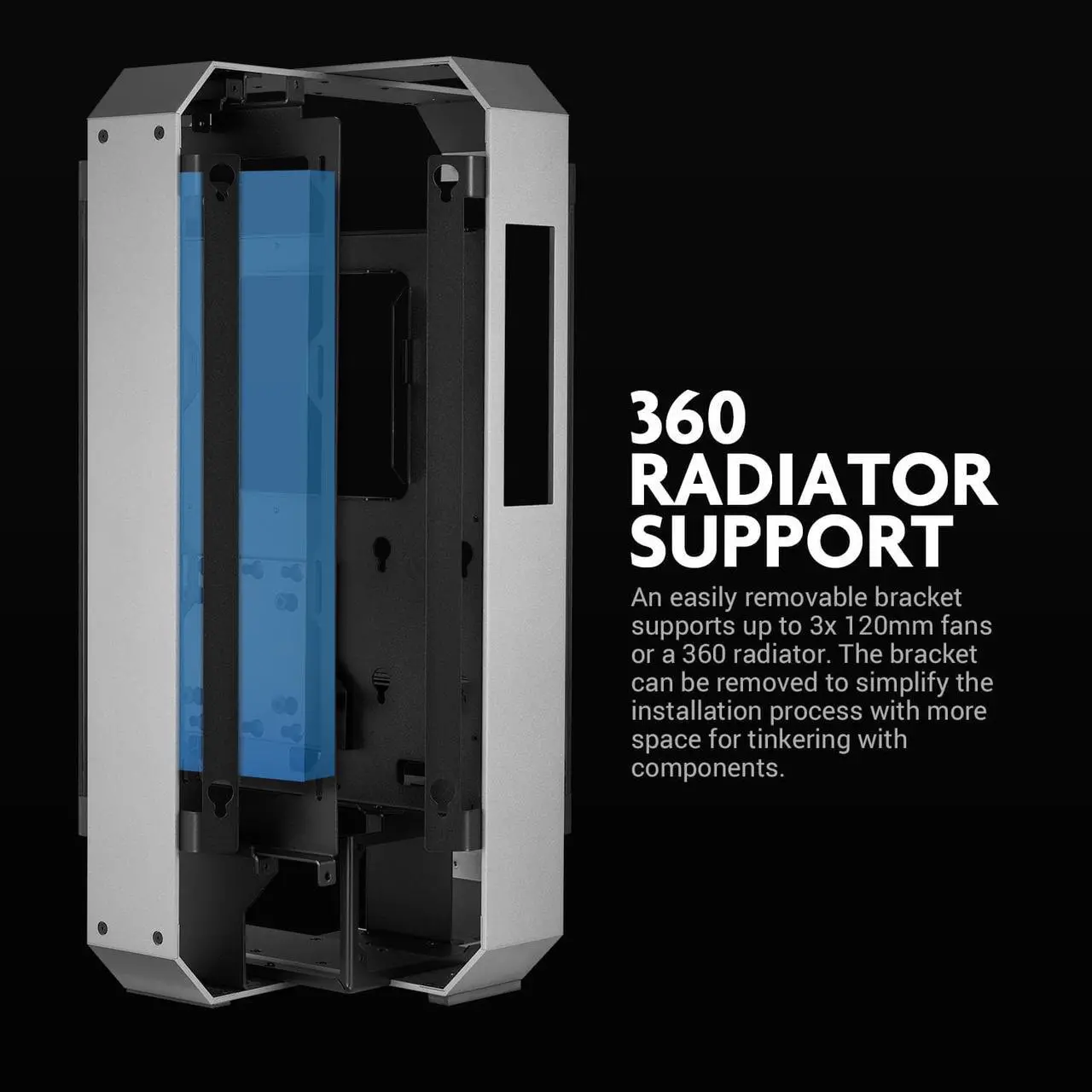 AZZA Opus 809 / Gaming / CNC ATX Case / 4-Side Tempered Glass / Silver ...