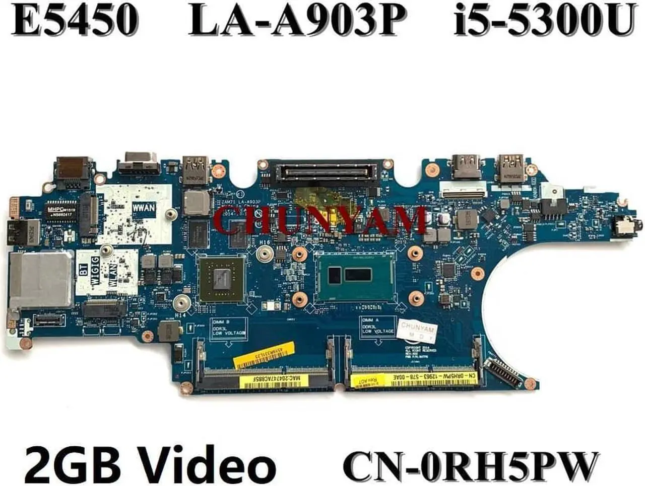 LA-A903P FOR Latitude 14 5450 E5450 Laptop Notebook Motherboard w/ i5-5300u CPU CN-0RH5PW RH5PW ...