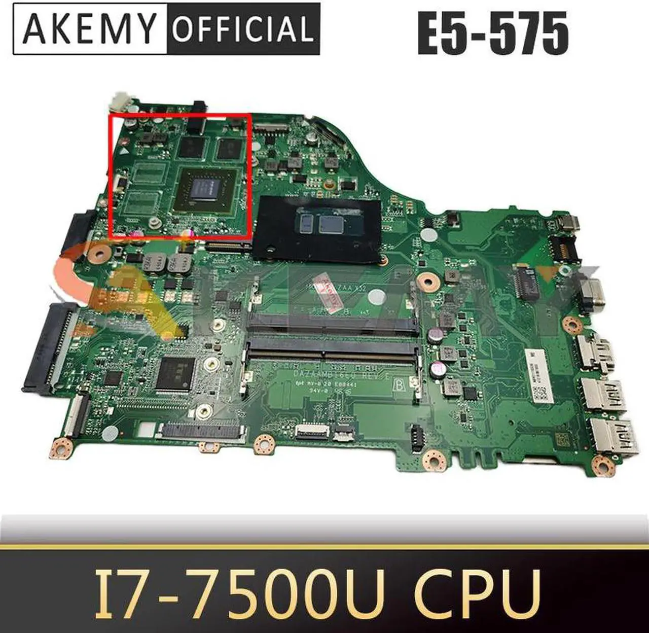 For ACER Aspire E5-575 i7-7500U Notebook Mainboard DAZAAMB8D0 X16 SR2ZV ...