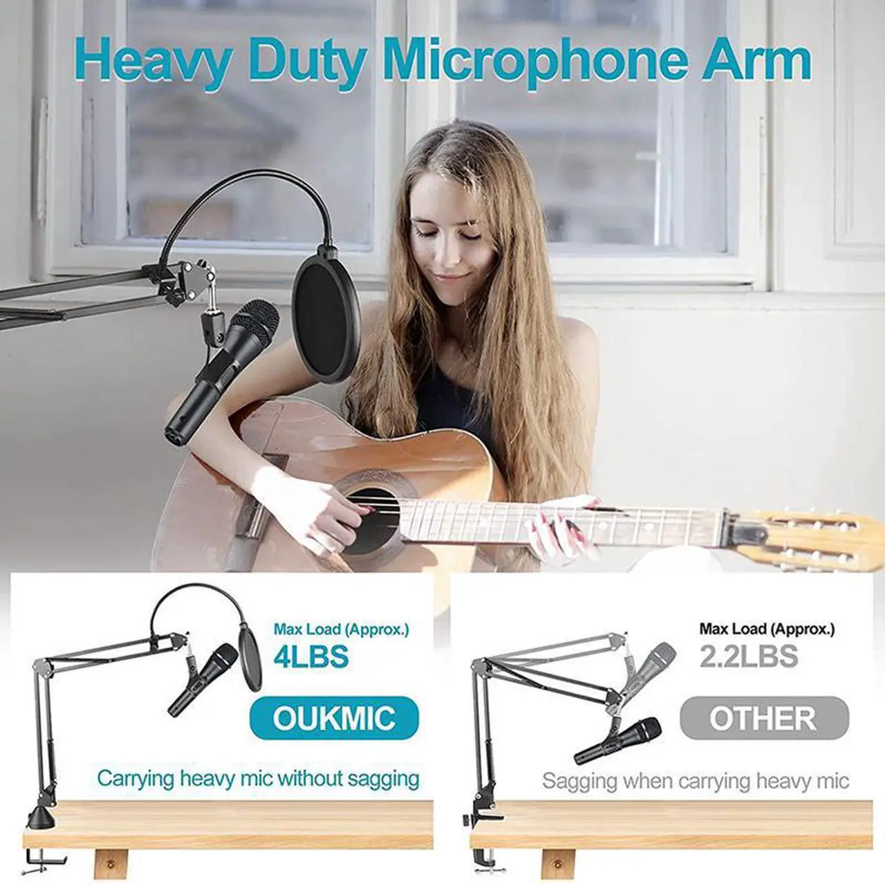Microphone Boom,Adjustable Suspension Boom Scissors Mic Holder with ...