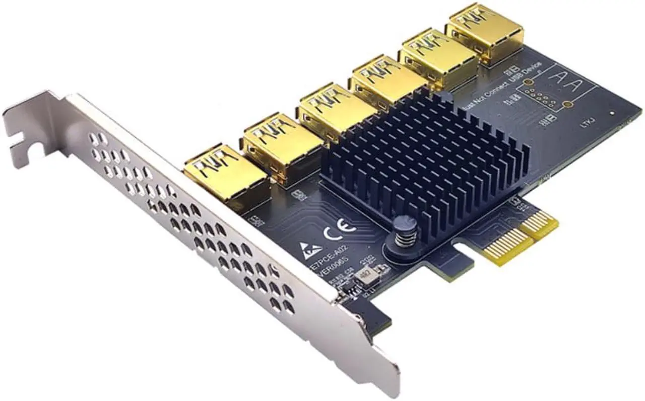 PCI Express Multiplier PCIE 1 to 6 USB3.0 Riser Card for PCI Express ...
