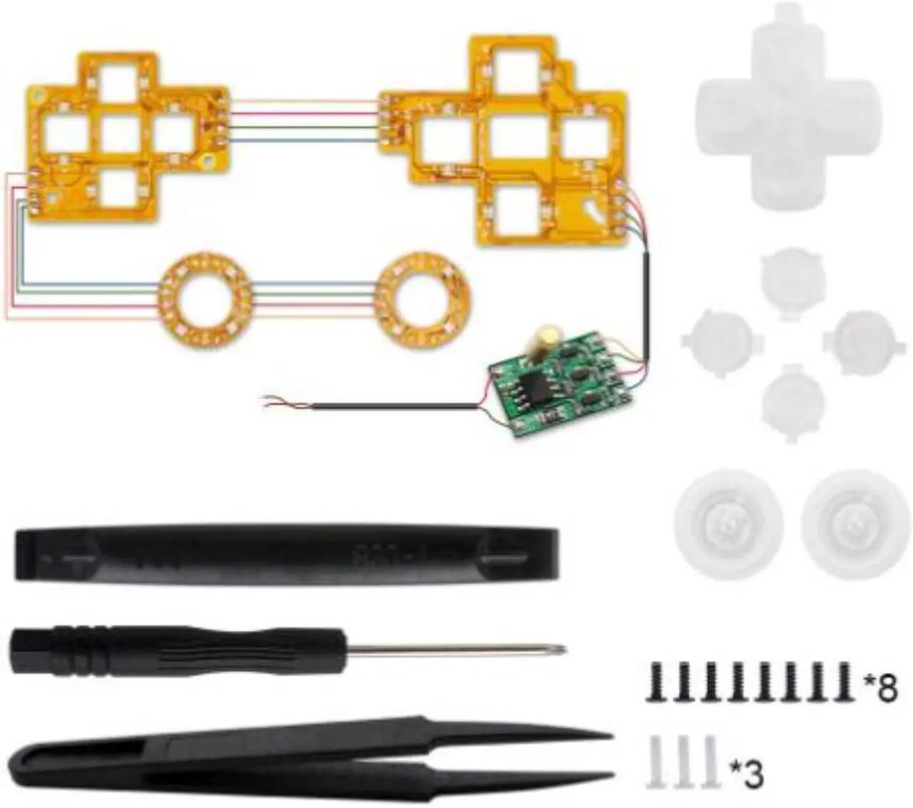 2 sets /lot Multi-Colors Luminated D-pad Thumb Sticks LED Mod for PS5 ...