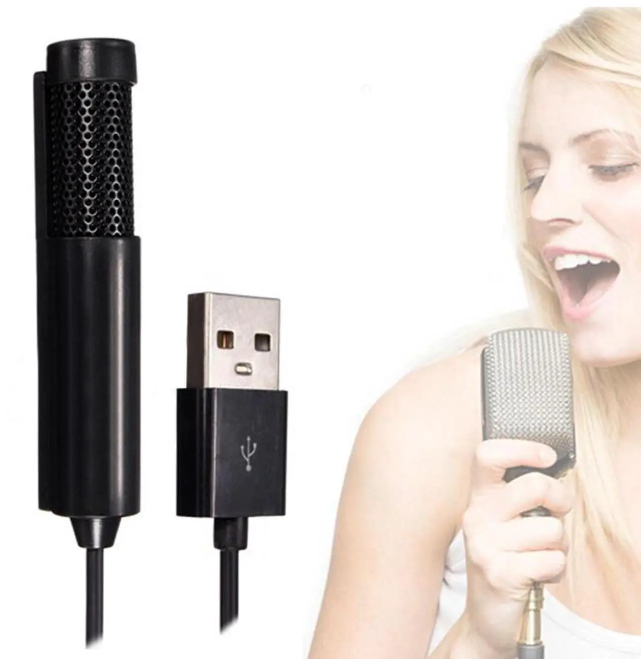 Mini Black Computer Studio Microphone ConvenientB 2.0 Condenser ...