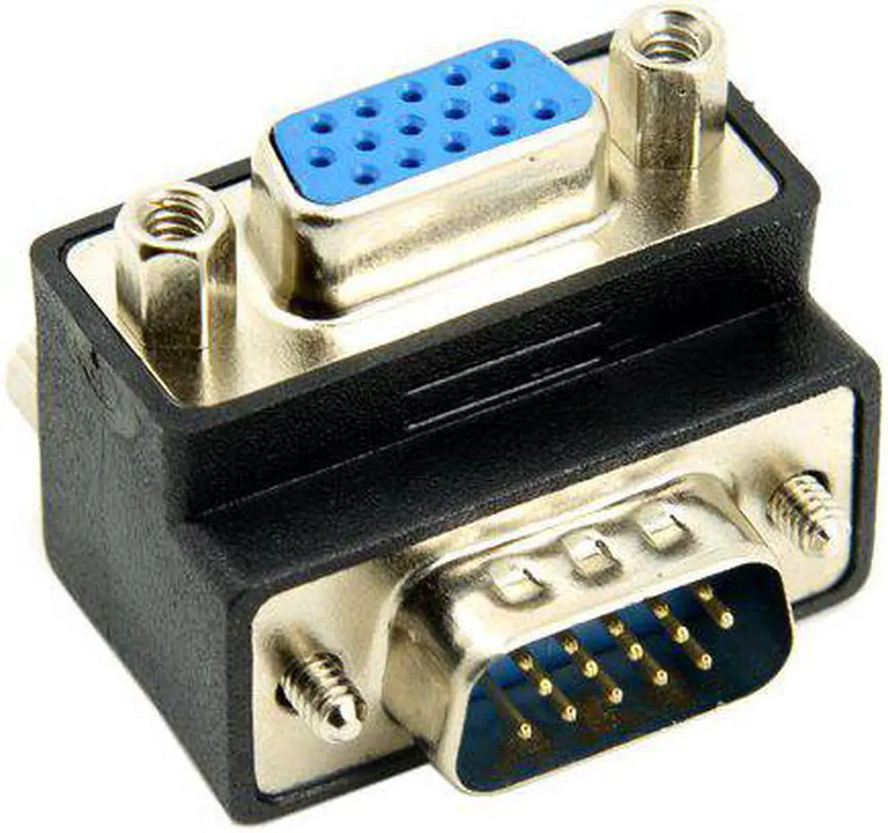 Right Angled 270 Degree VGA SVGA 15pin Male to Female extension Adapter ...