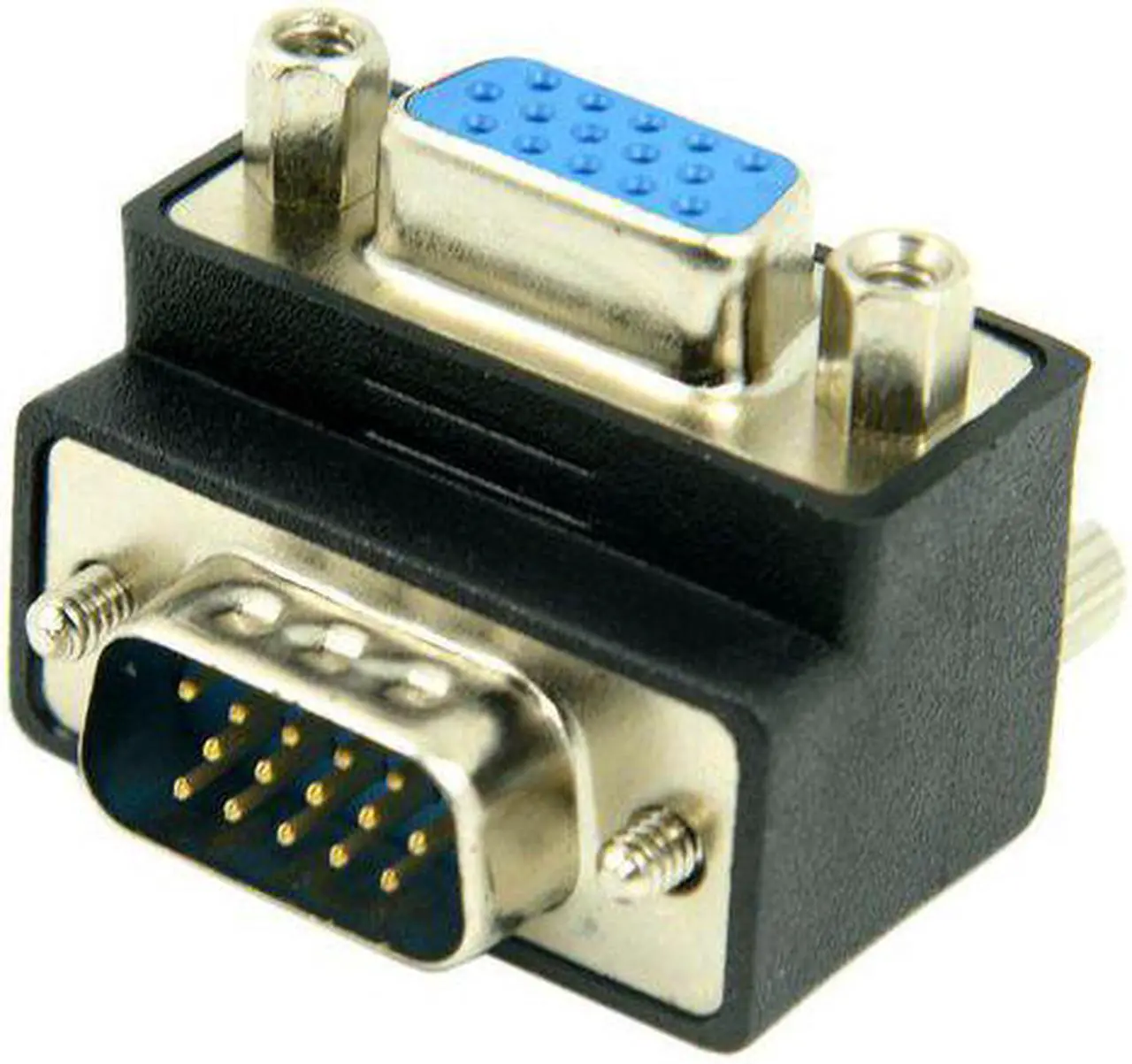 Right Angled 270 Degree VGA SVGA 15pin Male to Female extension Adapter ...