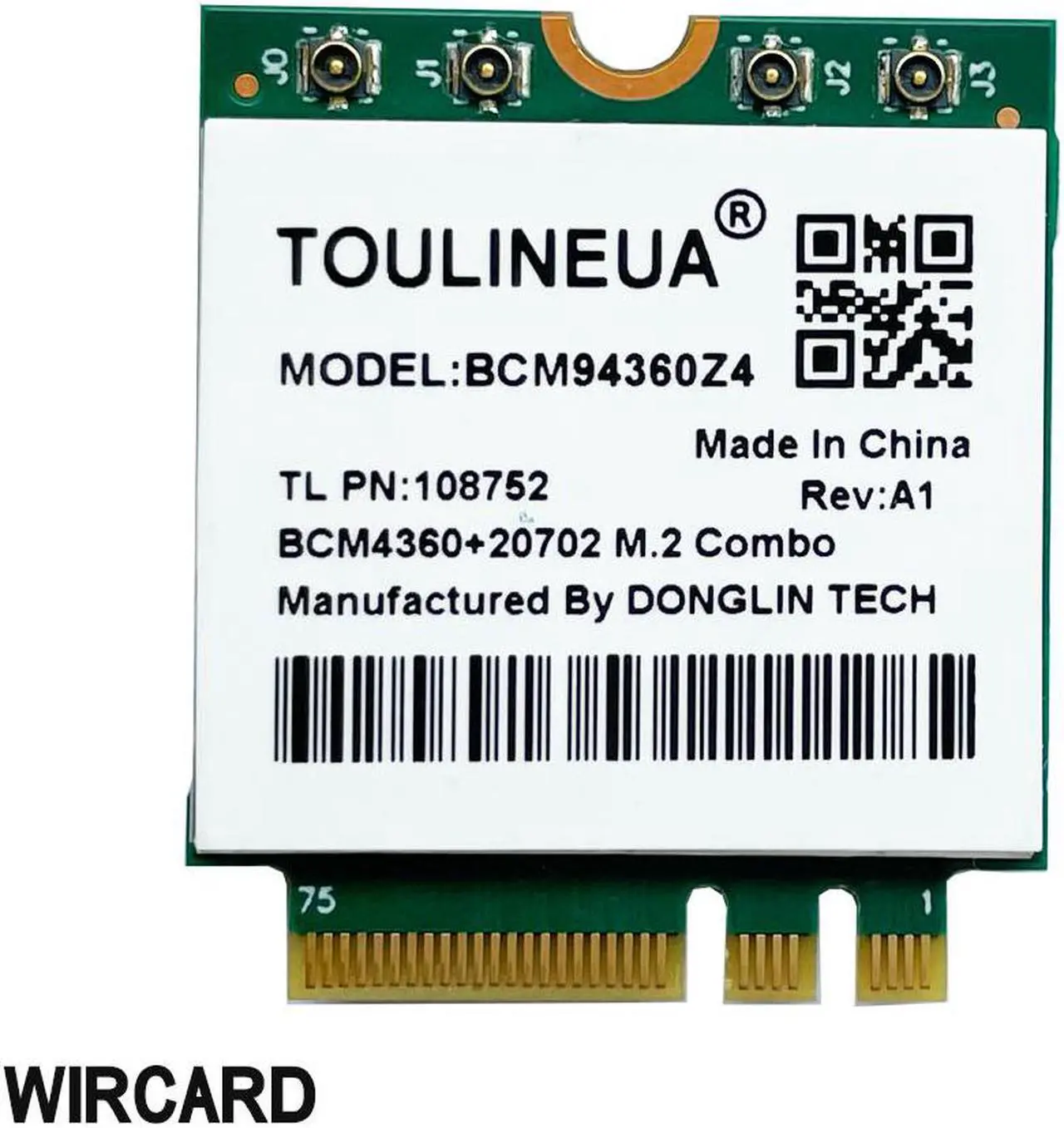 BCM94360Z4 1300Mbps 802.11a/g/n/ac WLAN + BT 4.0 M.2 NGFF Dual Band ...