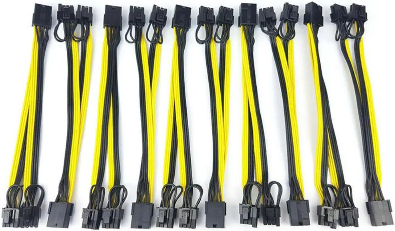 10Pcs 8 Pin PCI Express to Dual PCIE 8 (6+2) Pin Power Cable 20cm ...