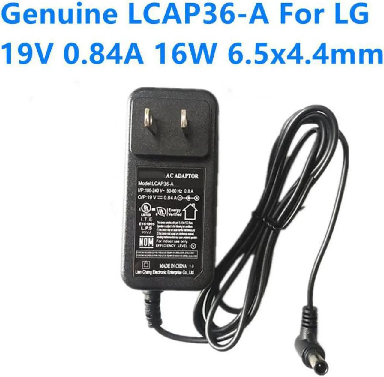 US Plug LCAP36-A 19V 0.84A ADS-18FSG-19 AC Adapter For LG 19M38A 19M38D ...