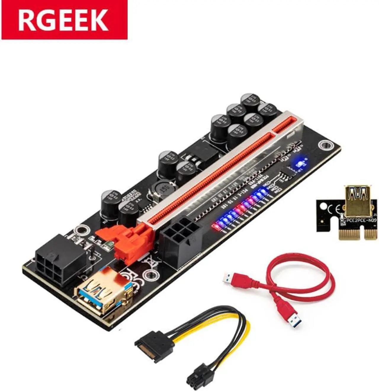 Riser 011 PCIE PCI E Express PCI-E 16x Riser GPU Video Card Riser Dual ...