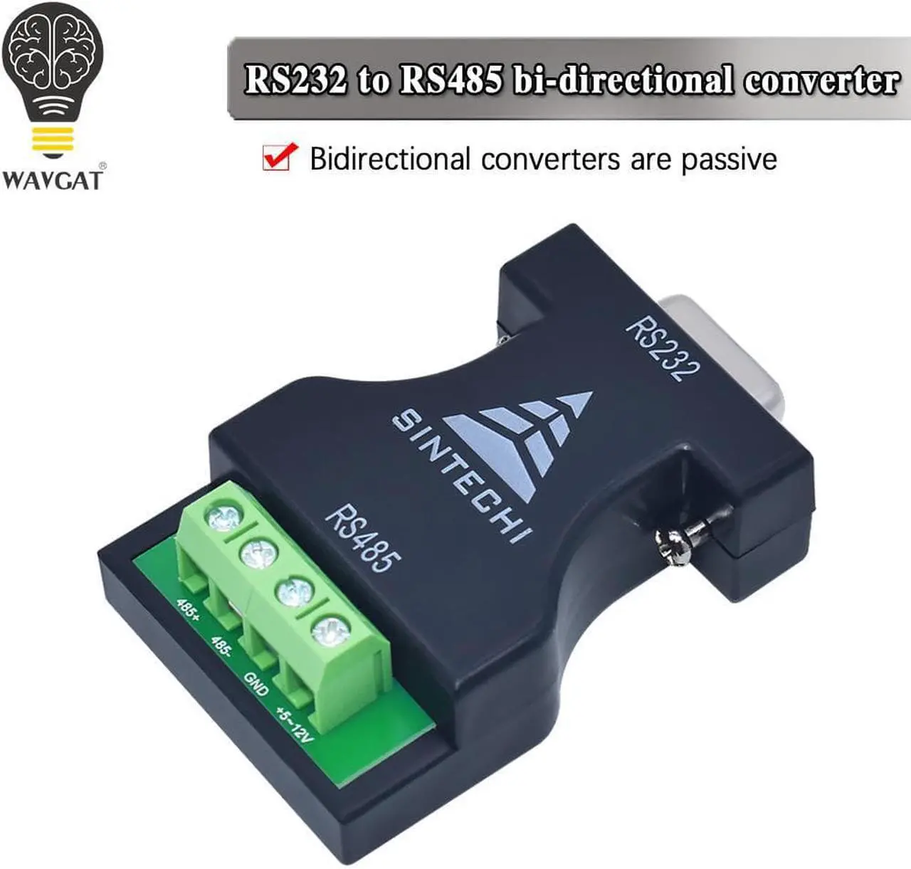 RS-232 RS232 to RS-485 RS485 Interface Serial Adapter Converter ...