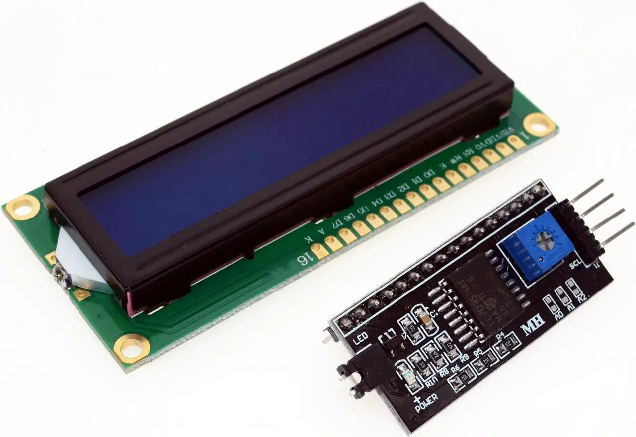 1602 16x2 HD44780 Character LCD /w IIC/I2C Serial Interface Adapter ...