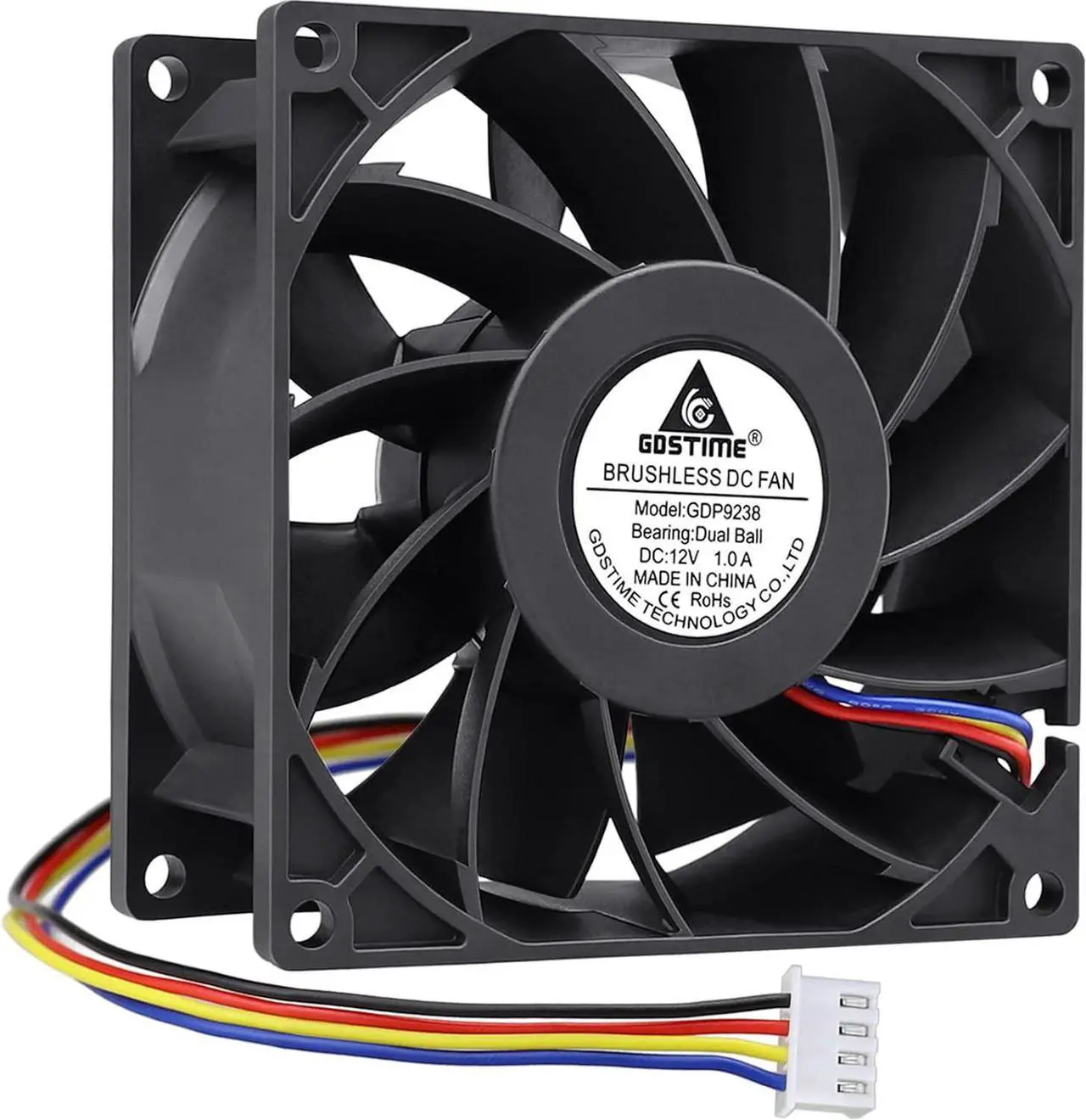 GDSTIME 92mm x 38mm PWM Fan High Static Pressure 90mm 12V Brushless DC ...