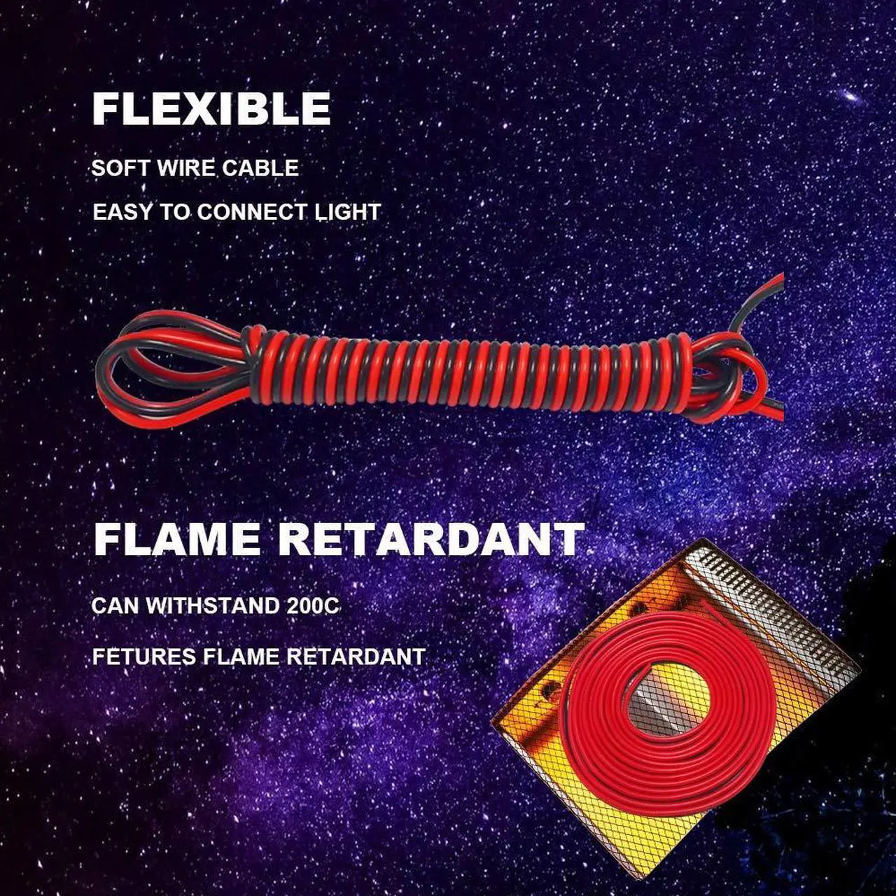 22AWG 100ft Extension Cable Wire Cord 30m Stranded Tinned Copper 22 ...