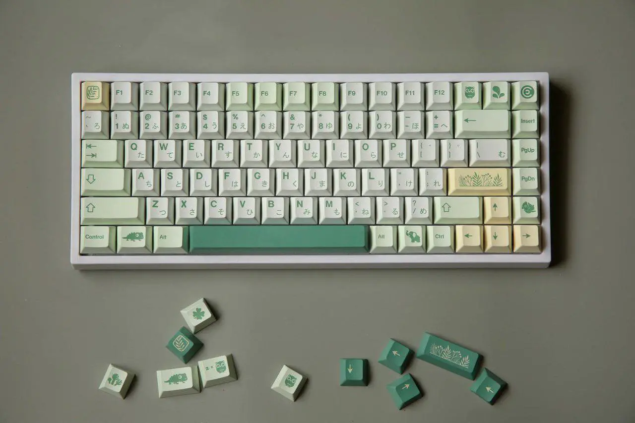 YUNZII Plant Keycap Set, 140 keycaps PBT Sublimation keycaps Cherry ...