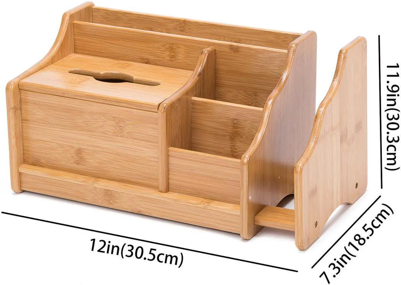 THY COLLECTIBLES Bamboo Desk Organizer with Extendable Storage Multi ...