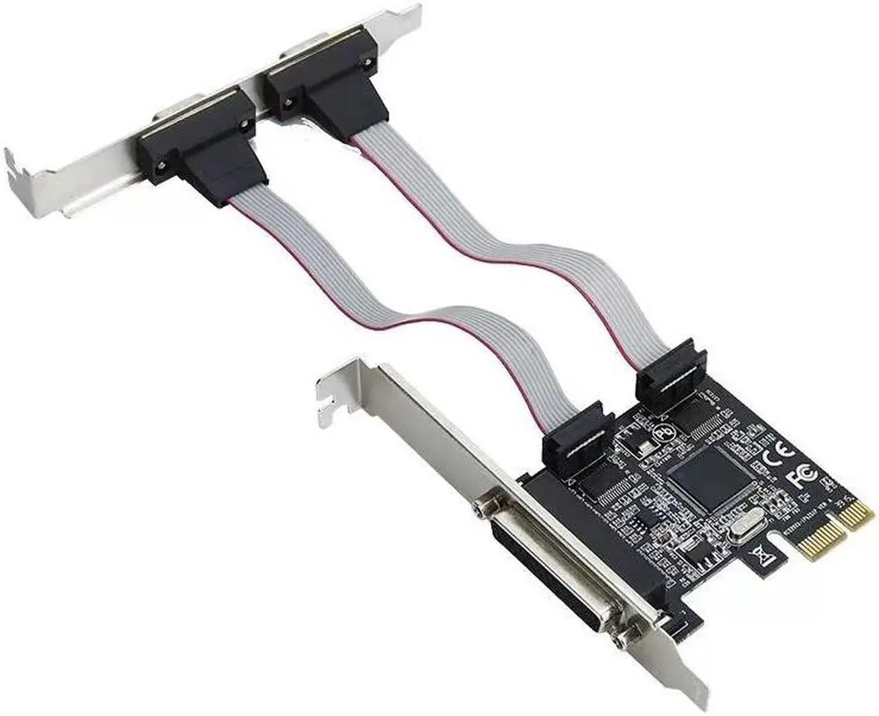PCIE tandem interface card Dual COM serial port + printer parallel port ...