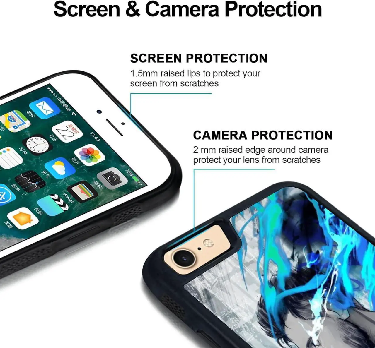 Cool Soccer Phone Case, Football iPhone 7/8/Se Case, Non-Slip Pattern ...