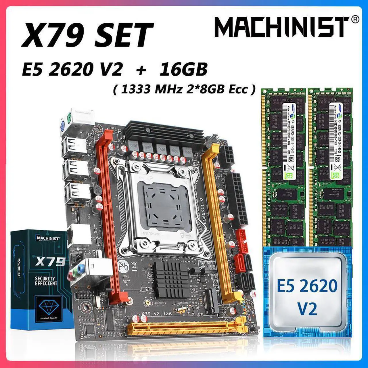 X79 Motherboard Set With LGA 2011 Intel Xeon E5 2620 V2 Processor DDR3 ...