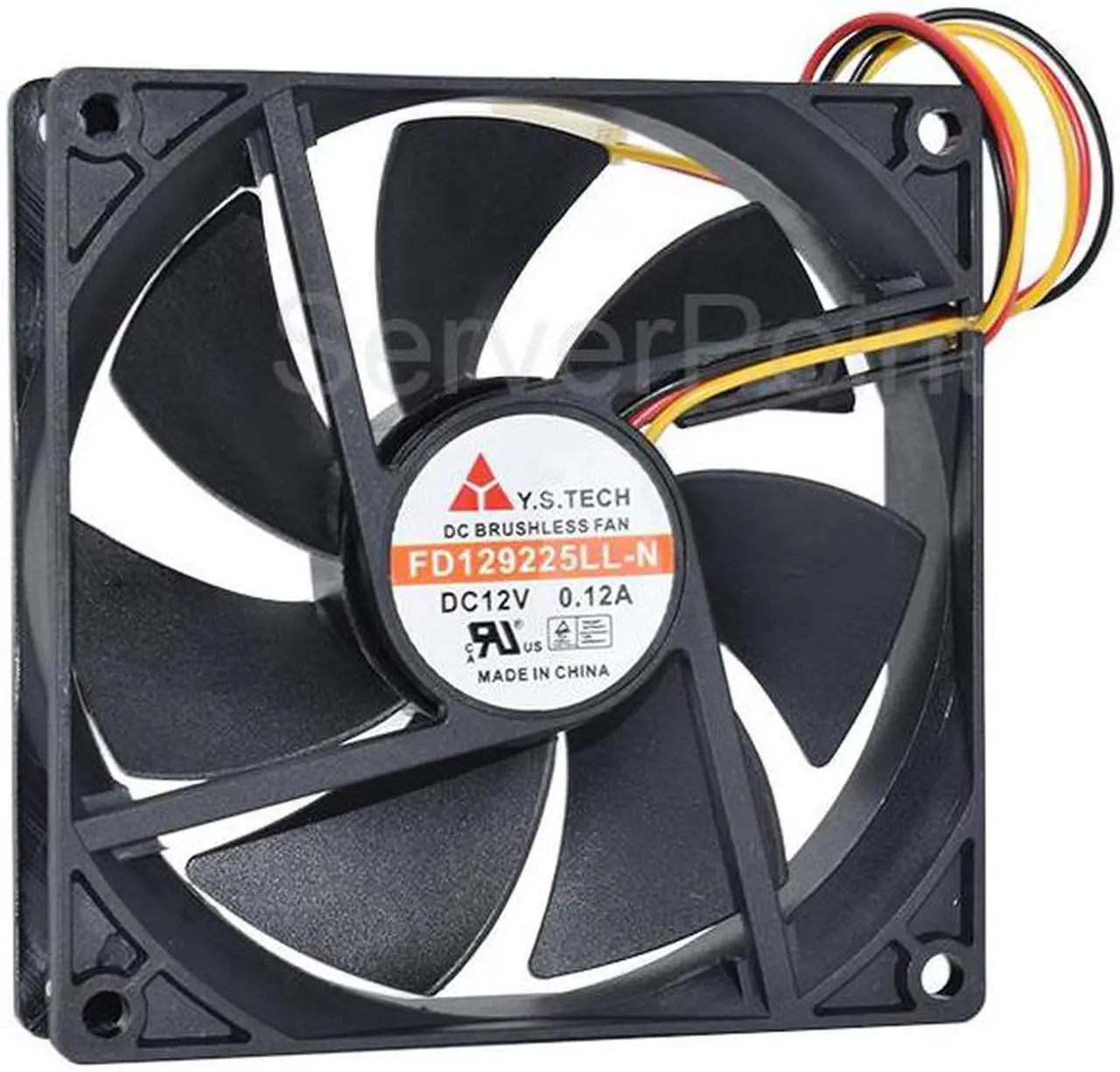 for Y.S TECH FD129225LL-N DC 12V 0.12A 90x90x25mm 3-Wire Server Cooling ...