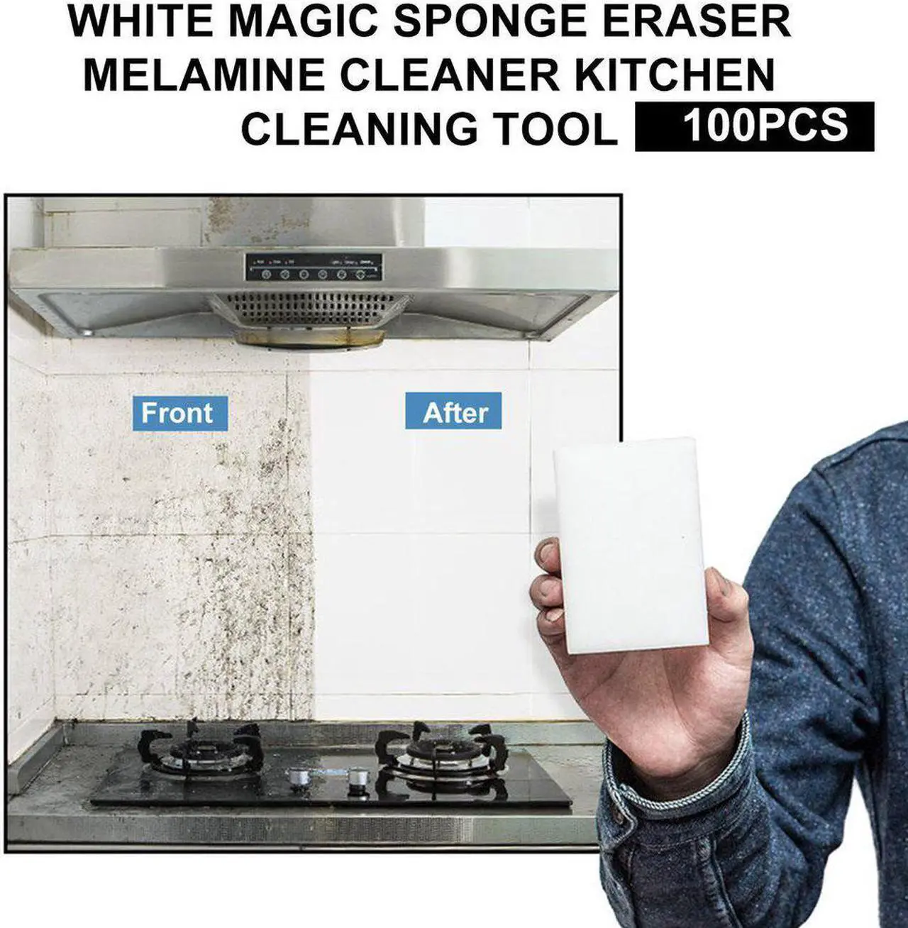 100pcs/lot White Magic Sponge Cleaner Eraser Multi-functional Cleaner ...