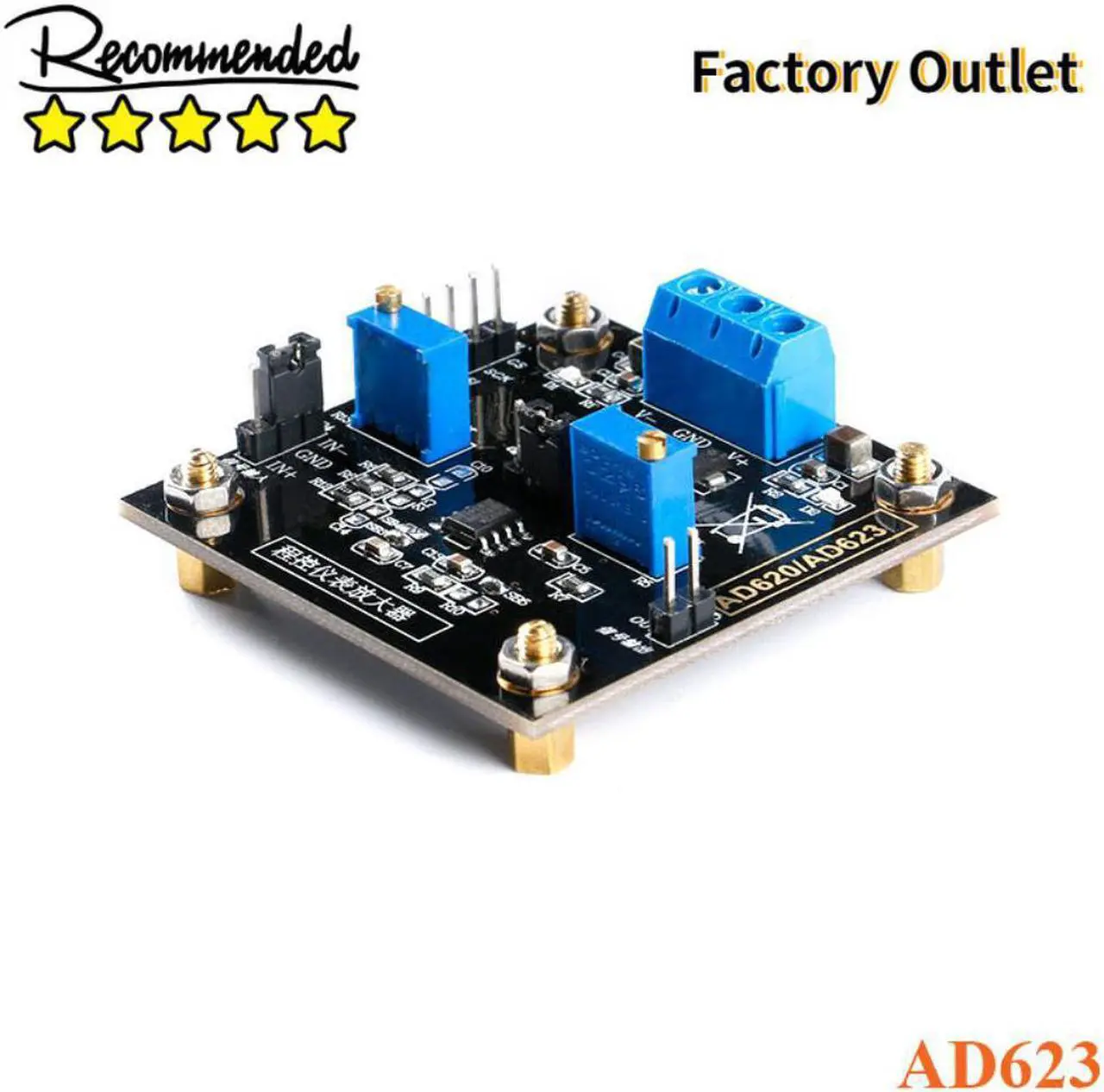 AD623 Instrumentation Amplifier Board Module CNC MCP41100 Gain ...